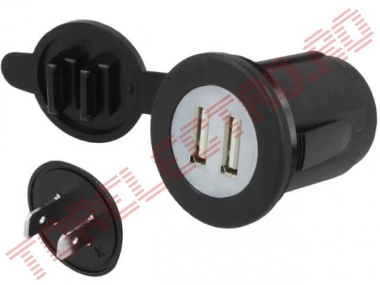Priza USB Incastrabila 5Vx2 - 2.1A cu intrare 12V - 24V si prindere ...
