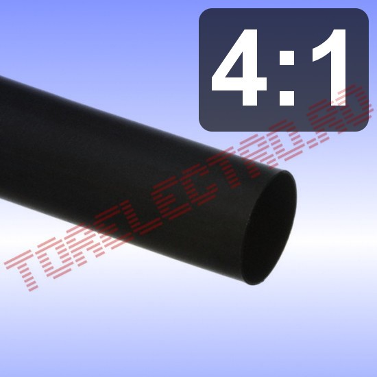Tub Termocontractabil 16mm contractie 4:1 Negru 1m